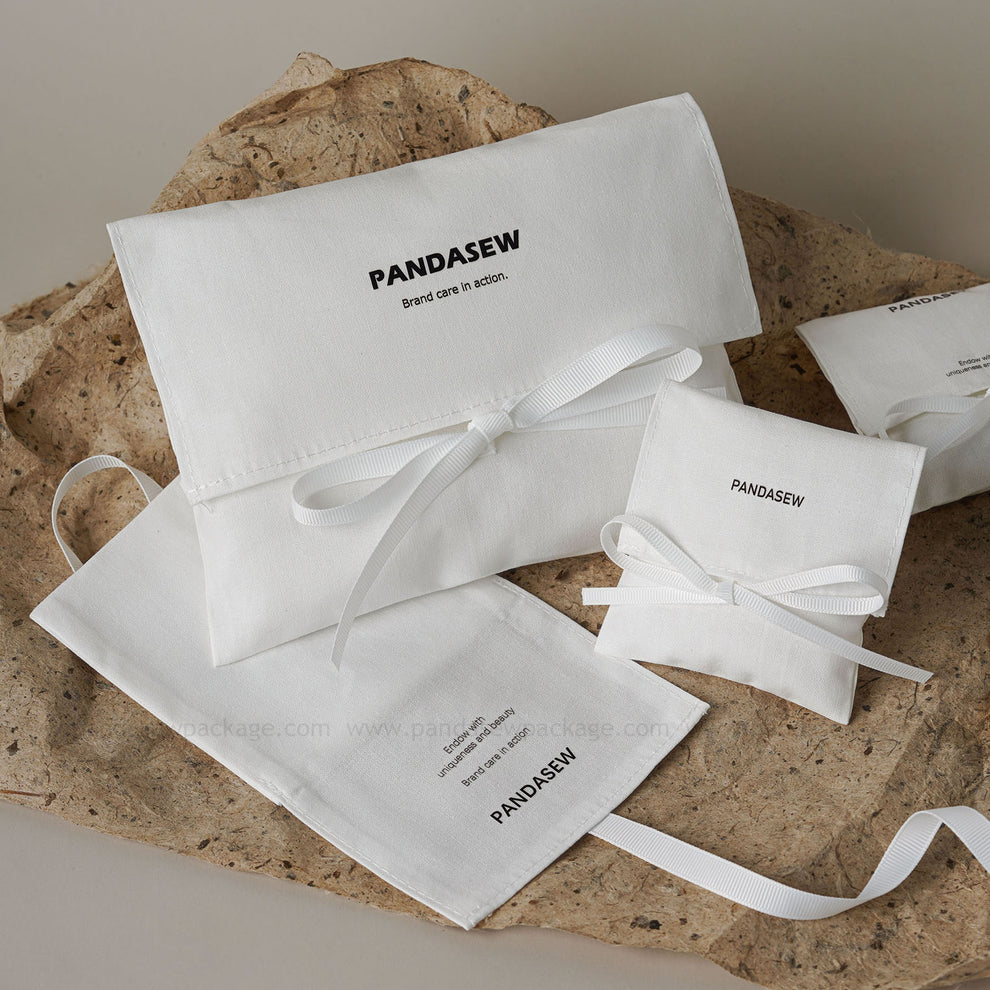 cotton gift flap bag drawstring bag print logo dust bag – PandaSew